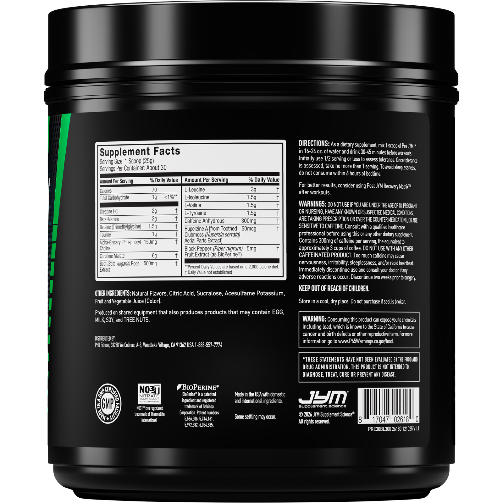 Pre JYM High-Performance Pre-Workout